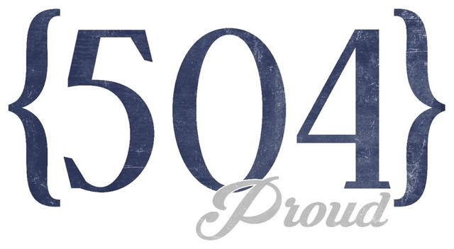 "New Orleans, Louisiana, 504 Area Code (Blue)" Print - Contemporary ...