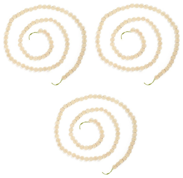 Small Dots Garland, Cream, 6', Set of 3 - Contemporary - Wreaths And ...