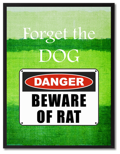 Beware Of Rat Danger Sign, Canvas, Picture Frame, 13"x17 ...