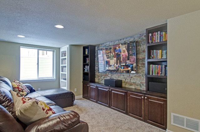 Basement TV Wall - Traditional - Basement - Denver - by FBC Remodel