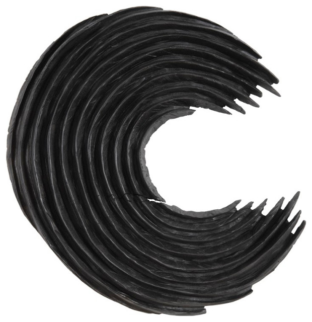 Swoop Wall Art, Black Wood, Small - Rustic - Wall Accents - by Phillips ...