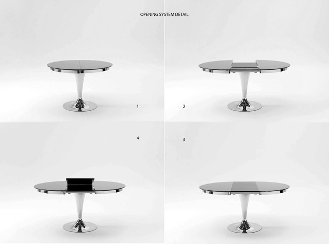 ELISE Circular Dining Extendable Table - Midcentury - Dining Tables ...