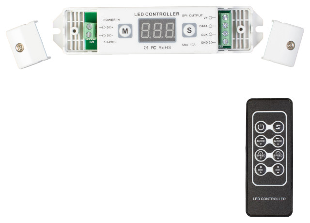 Chase effect LED controller with remote control SPI for LED light strip ...