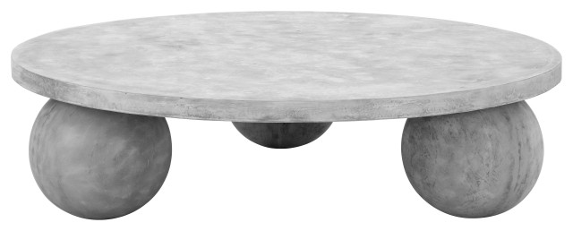 Dani Round Coffee Table, Large - Industrial - Outdoor Coffee Tables ...
