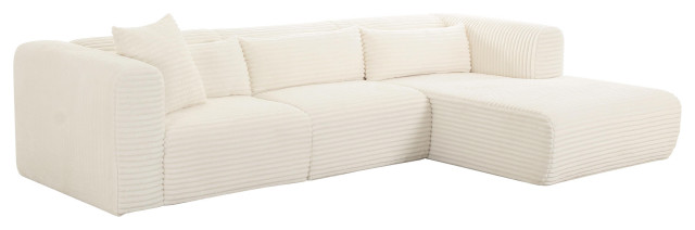 Tarra Fluffy Oversized Corduroy Modular Sectional - Transitional ...
