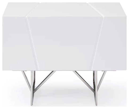 Skylar Modern White Nightstand - Contemporary - Nightstands And Bedside ...