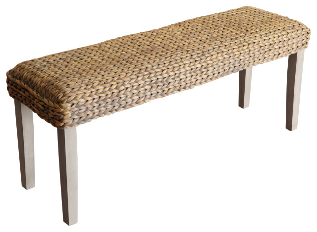 Sultan Water Hyacinth Wood Bench - Beach Style - Accent And Storage ...