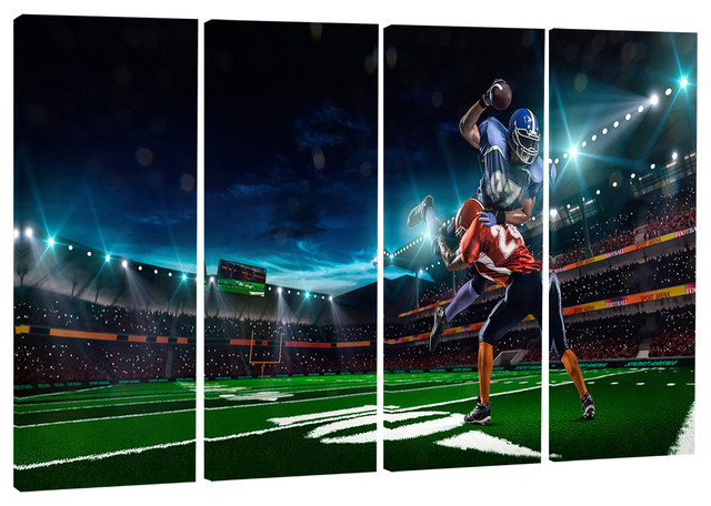 Designart - American Football Player - Sport Canvas Art Print, 48"x28 ...