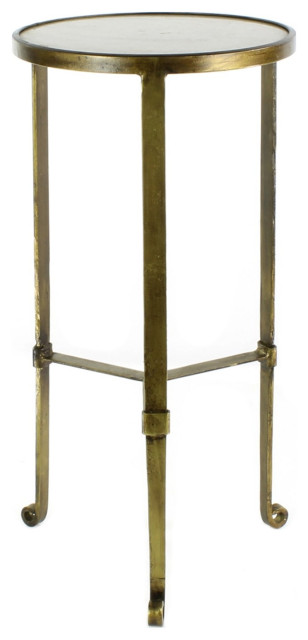 Gold And White Marble Side Table - Contemporary - Side Tables And End ...
