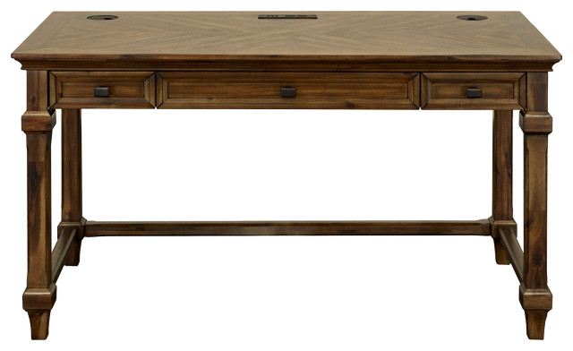 Traditional Wood Writing Desk Office Desk Storage Table Brown ...