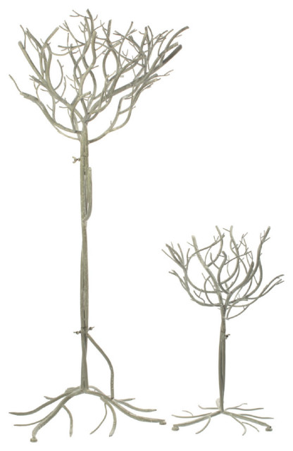 White Natural Metal Tree, 27.25" - Rustic - Artificial Plants And Trees ...
