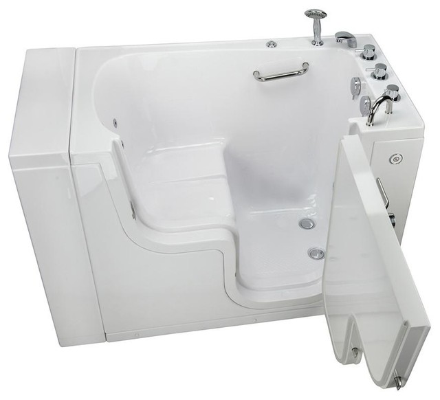 Hydro Massage Walk-In Bathtub,Right Outward Swing Door, 2" Dual Drain ...
