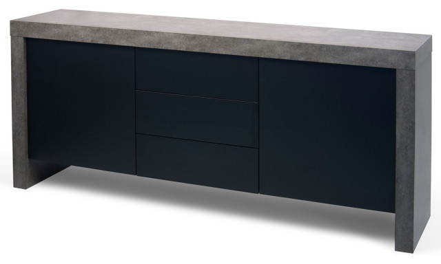 Contemproary Large Sideboard Faux Concrete Finish - Industrial ...