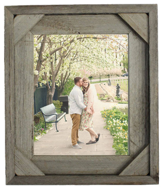 Cornerblock Barnwood Frame, 20"x30" - Rustic - Picture Frames - by My Barnwood Frames | Houzz