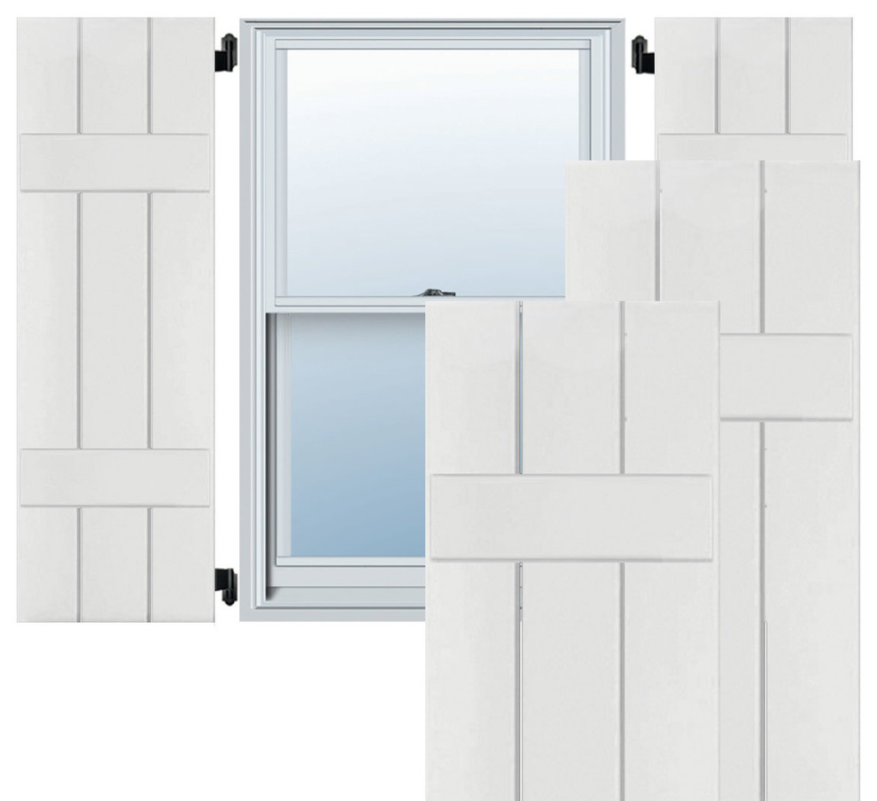 12" x 48" Exterior 3-Board Sapele Mahogany Board-n-Batten Shutters ...