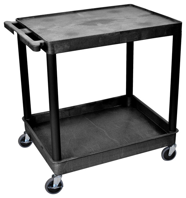 Luxor 2-Shelf Large Black Tub Cart - Contemporary - Utility Carts - by ...