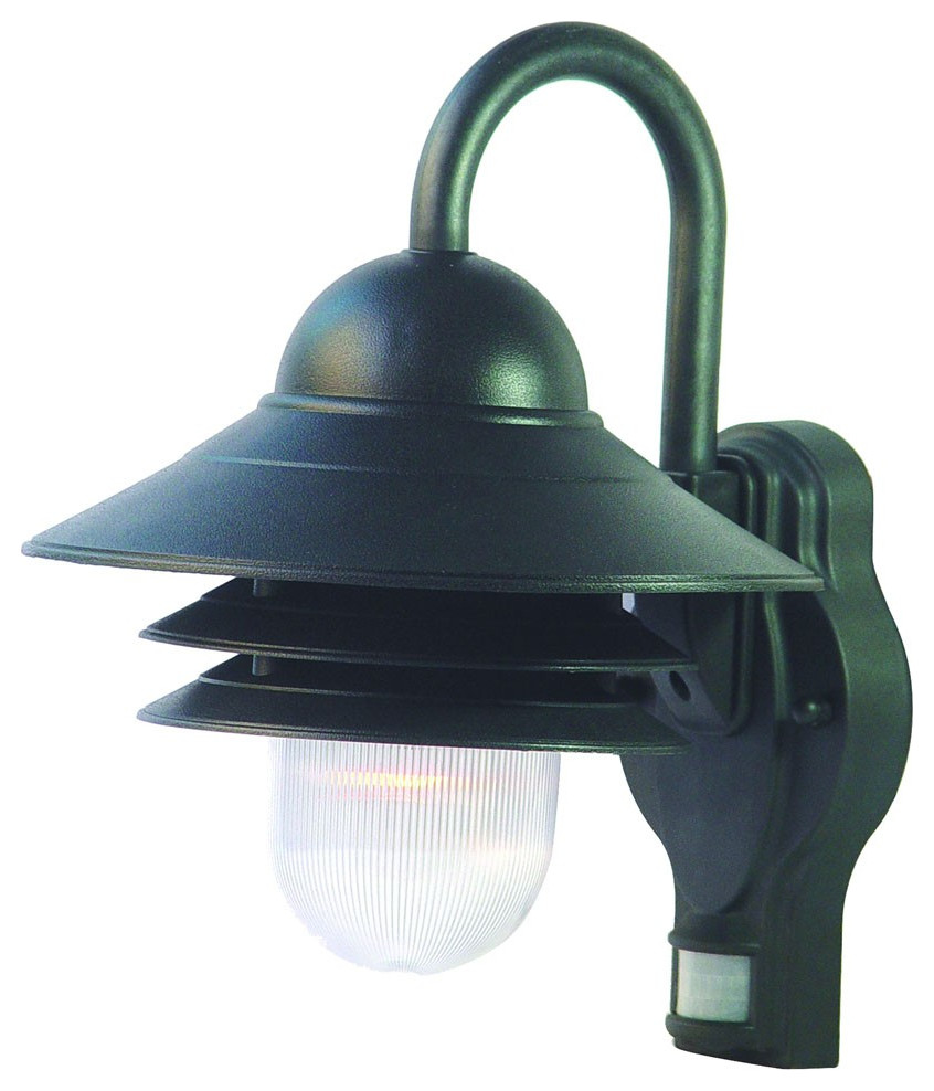 Matte Black Motion Sensor Outdoor Wall Light - Modern - Outdoor ...