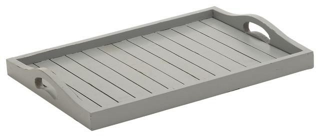 Timeless but Stylish Wood Gray Tray - Traditional - Serving Trays - by ...