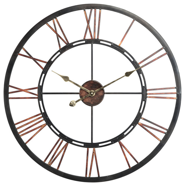 Cooper Classics Mallory Clock, Aged Copper with Black Highlights ...