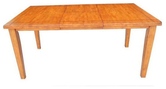 Rustic Modern Natural Light Brown Hardwood Dining Table - Transitional ...