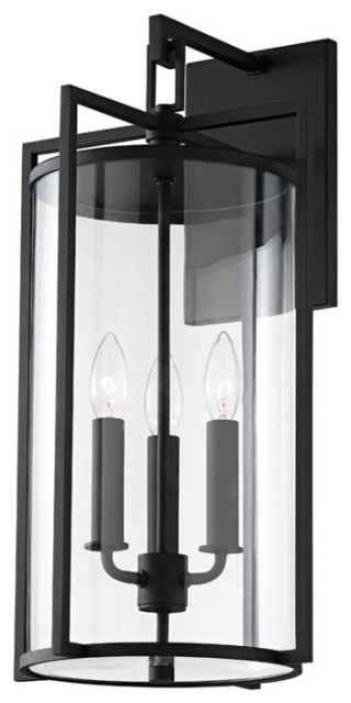 Troy Percy 3-Light Large Outdoor Wall Sconce B1143-TBK, Texture Black ...