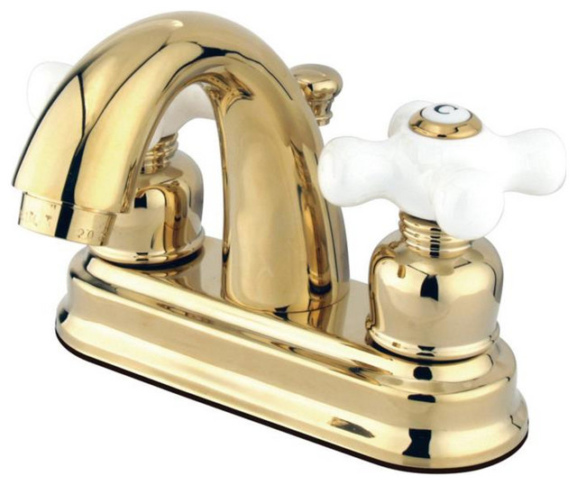 Kingston Brass 4 7/8" Dbl Porcelain Cross Handle Bathroom Faucet ...