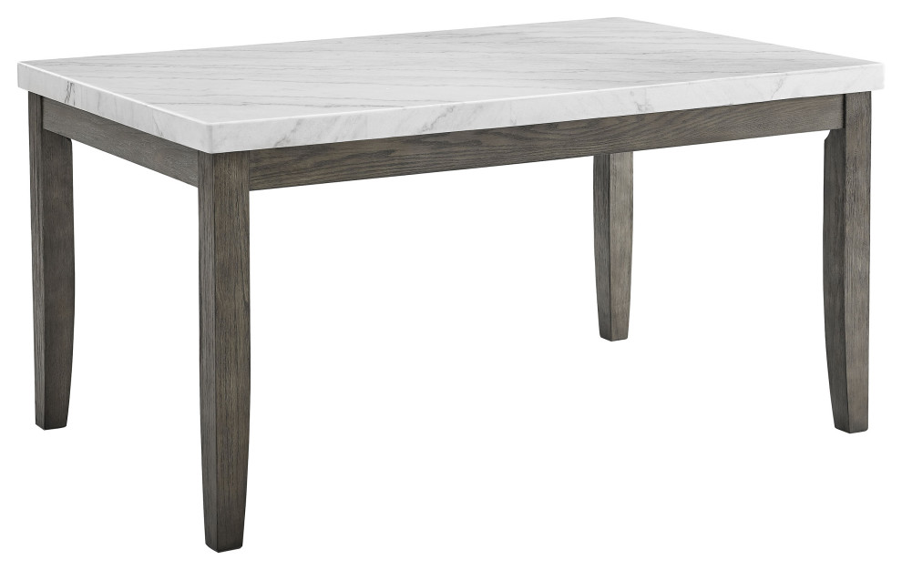 Emily White Marble Top Dining Table - Transitional - Dining Tables - by ...