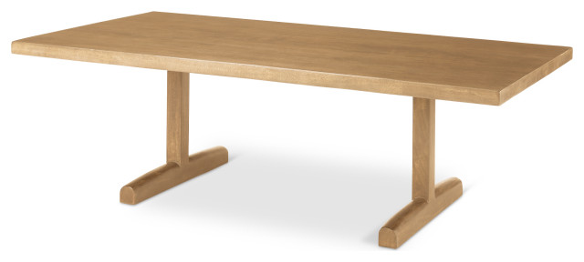 Viktor Light Brown Solid Wood 55" Long Rectangular Coffee Table ...