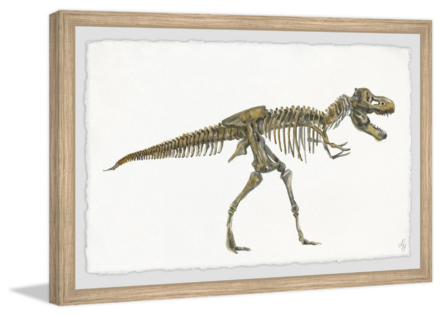 "Tyrannosaurus Skeleton" Framed Painting Print, 36"x24" - Contemporary ...