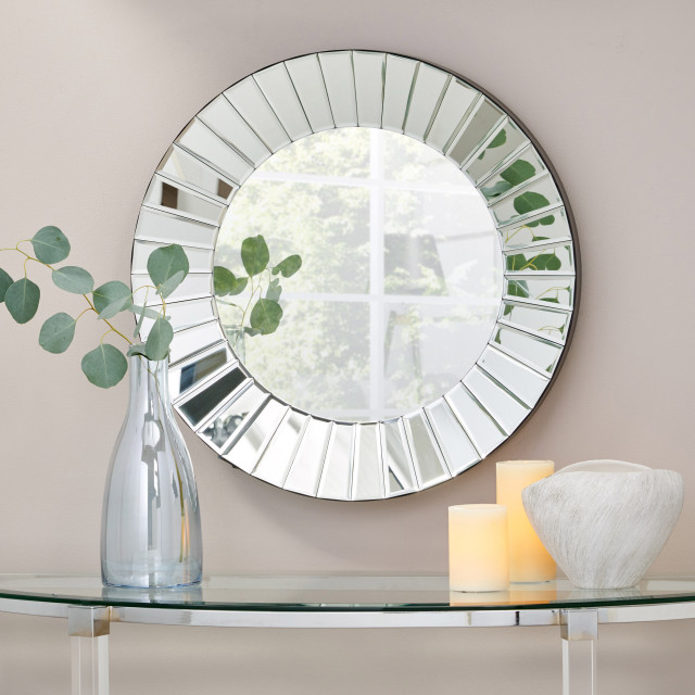 Hedda Modern Glam Handcrafted Flat Pleated Wall Mirror - Contemporary ...