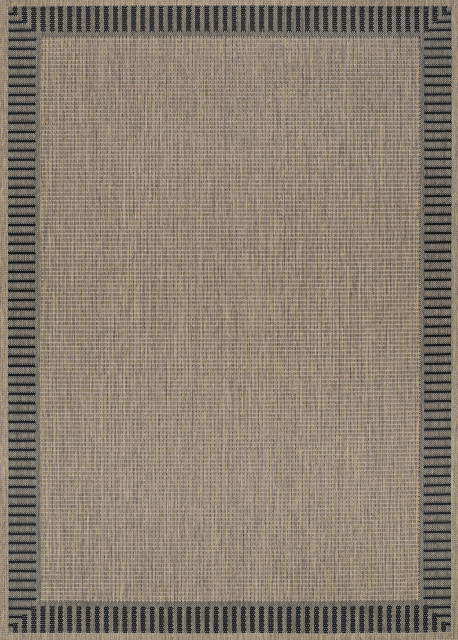Couristan Recife Wicker Stitch Cocoa-Black Square Rug 8'6"x8'6 ...