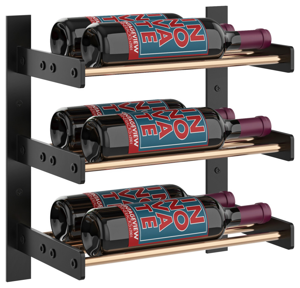 Evolution Wine Wall 1C 15, 6 Bottle,, Matte Black - Contemporary - Wine ...