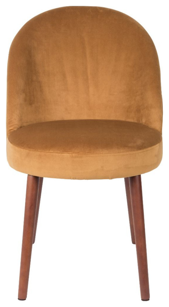 Camel Velvet Dining Chairs (2) | Dutchbone Barbara - Midcentury ...