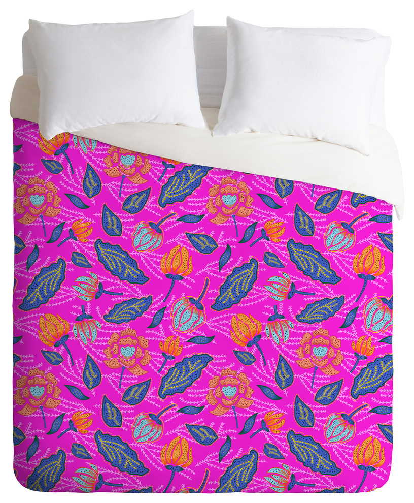 Hello Sayang Summer Batik Fuchsia Duvet Cover - Contemporary - Duvet ...