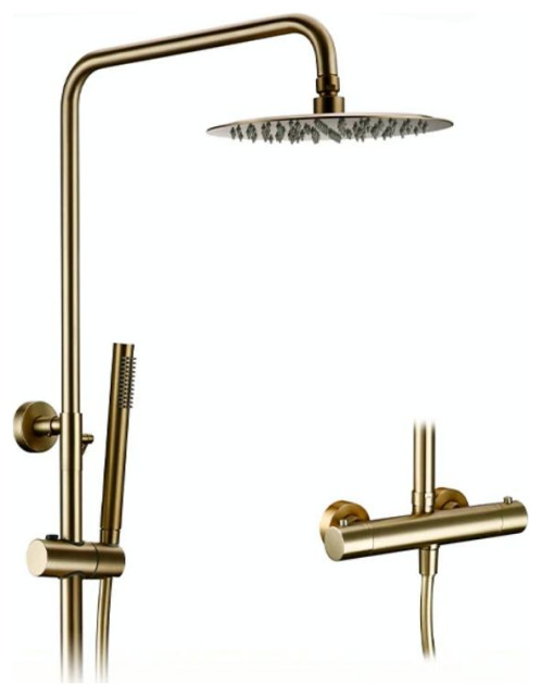Wasser™ Shower Faucet With Handheld Shower Head, Brushed Gold, 10 ...