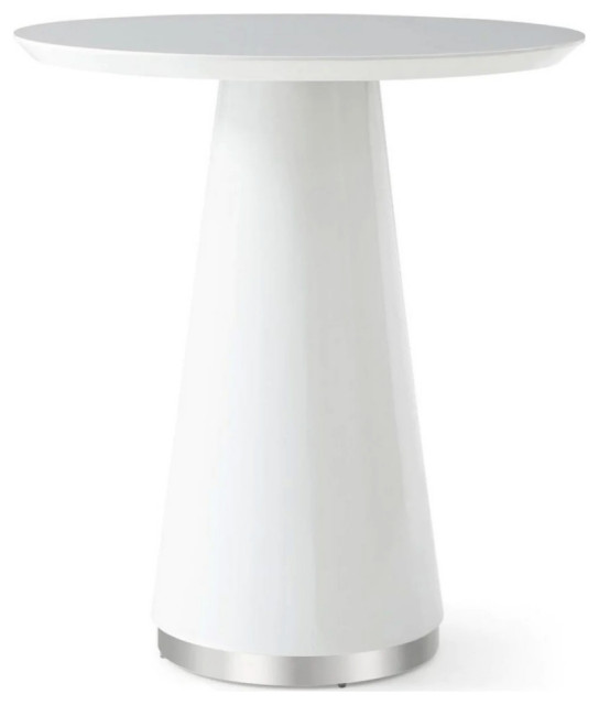 Jillian Contemporary White High Gloss Bar Table - Contemporary - Indoor ...