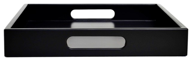 Black Large Tray with Handles, Matte or Gloss Finish, 22 X 15 ...