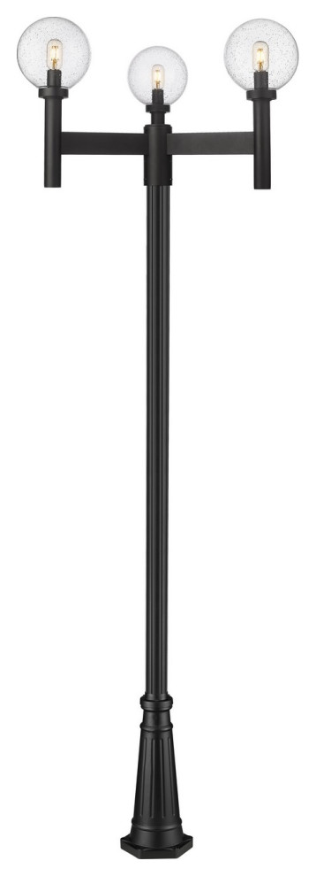 Laurent 3-Light Outdoor Post Mount, Black - Traditional - Post Lights ...