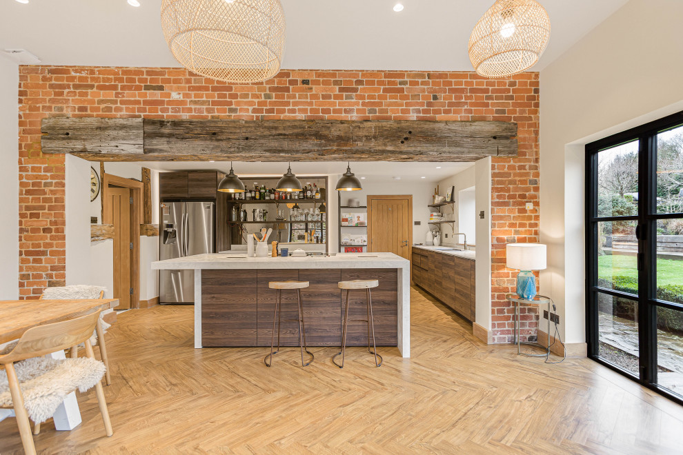 Mill Barn – Modern Rustic Kitchen with Exposed Brick & Timber Beams ...