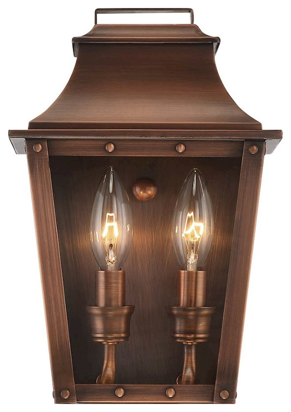 Acclaim Lighting Coventry 2 Light 11" Pocket Wall Sconce, Copper Patina ...