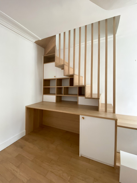 BAR_escalier/bureau/meuble télé et chambre - Contemporary - Staircase ...