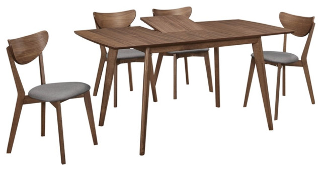 Coaster Alfredo 5-piece Wood Dining Room Set Natural Walnut and Gray ...