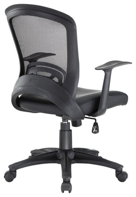 Modway Pulse Modern Style Mesh Vinyl Office Chair in Black Finish ...