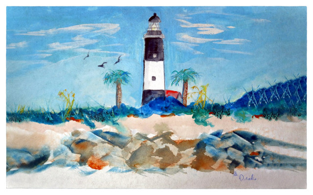 Betsy Drake Tybee Lighthouse, GA Door Mat 30x50, 50 inches - Tropical ...