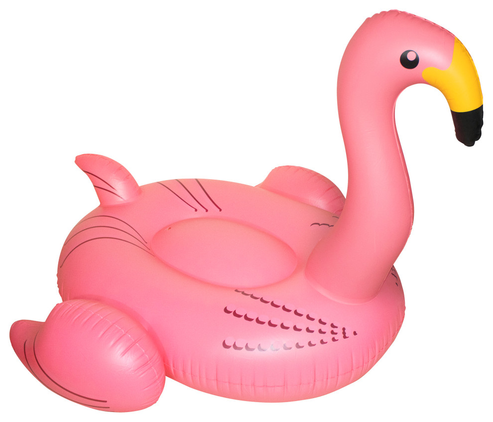 78" Inflatable Pink Giant Flamingo Swimming Pool Ride-On Float Toy ...