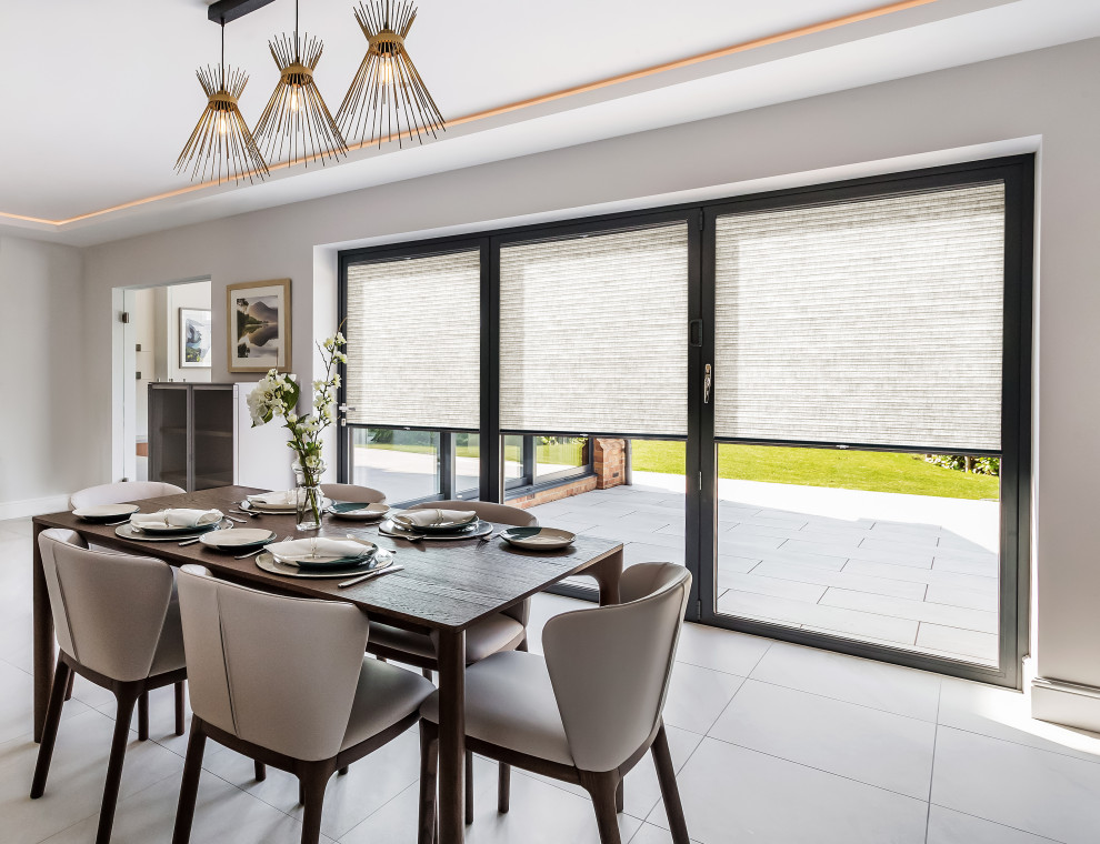 Modern Duette Blinds on Bi-Fold Doors - Modern - Dining Room - Other ...