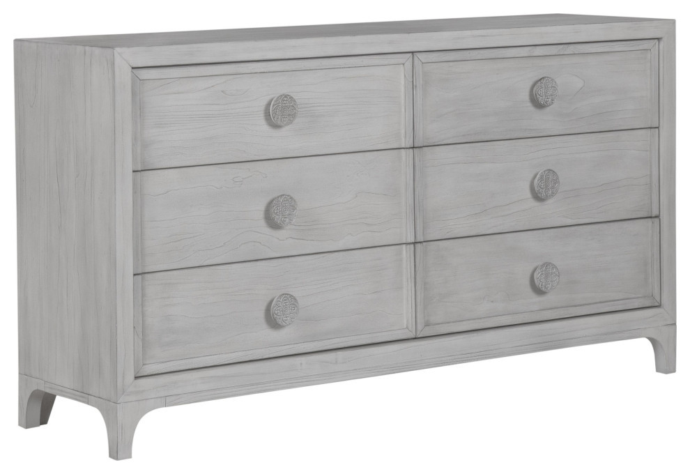 Modus Boho Chic 6-Drawer Dresser, Washed White - Farmhouse - Dressers ...