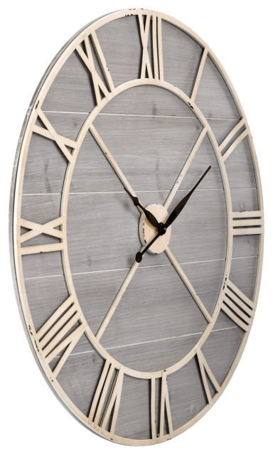 Signature Wall Clock, Antique Ivory - Farmhouse - Wall Clocks - by ...