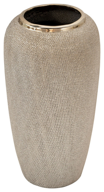 Ceramic 12" Vase, Champagne - Contemporary - Vases - by PARMA HOME | Houzz