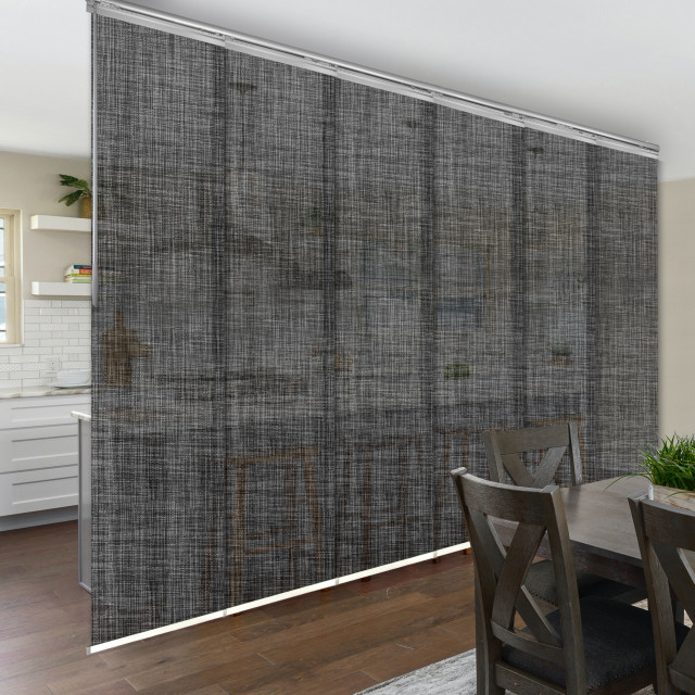 Lizbeth 6-Panel Track Extendable Vertical Blinds 98-130"W, 116" H ...